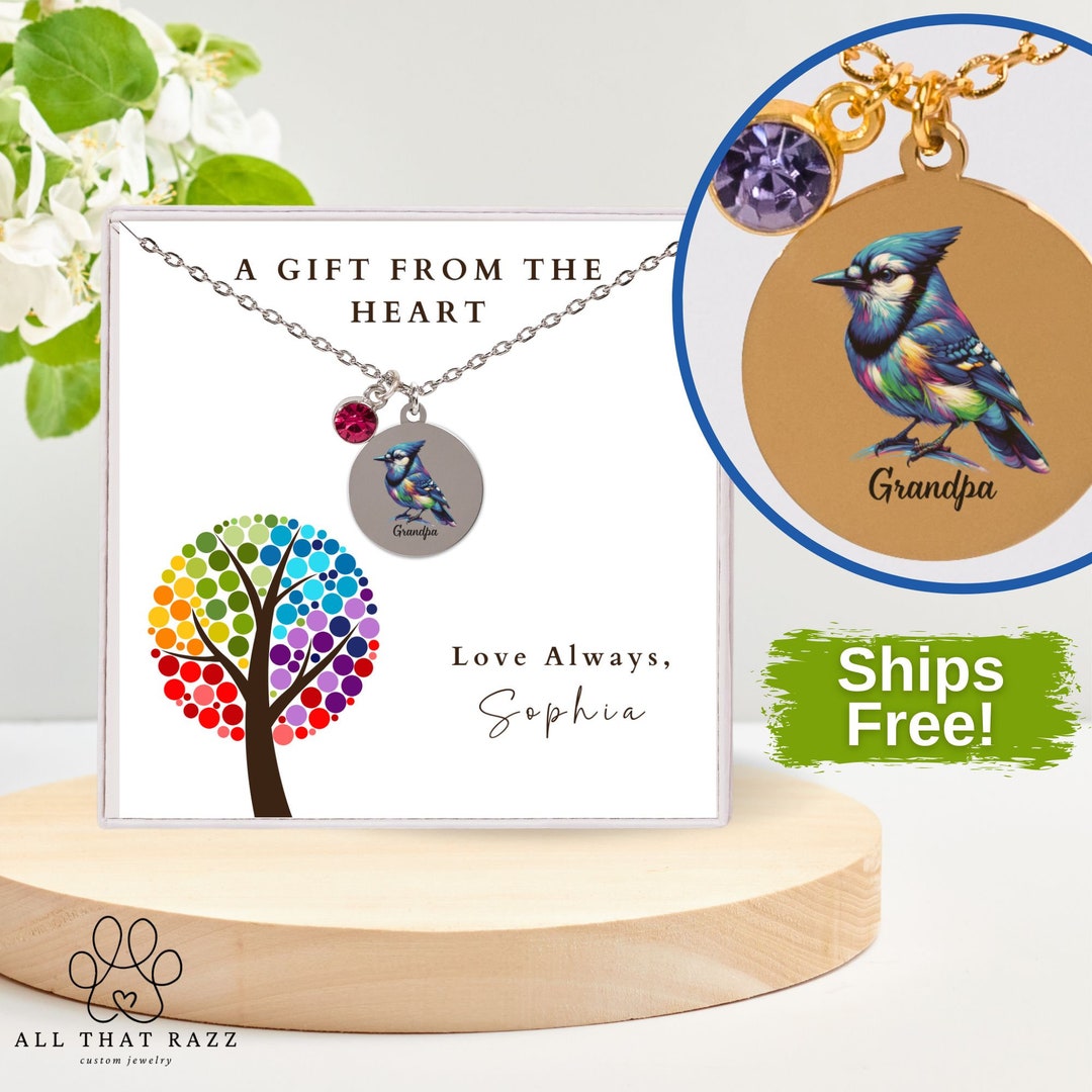 Custom Blue Jay Gift Ideas, Bluejay Necklace, Pendant for Blue Jay ...