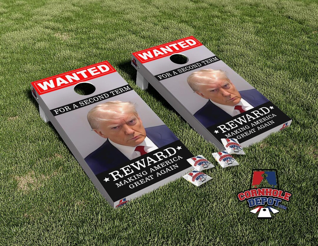 Trump 2024 Reward Make America Great Again Cornhole Board Vinyl Wrap ...