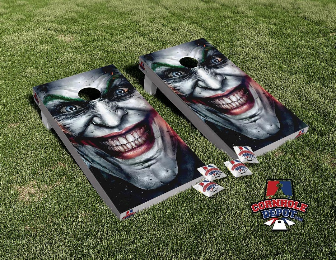 Clown Joker Cornhole Board Vinyl Wrap Skins Laminated Sticker Set Decal ...
