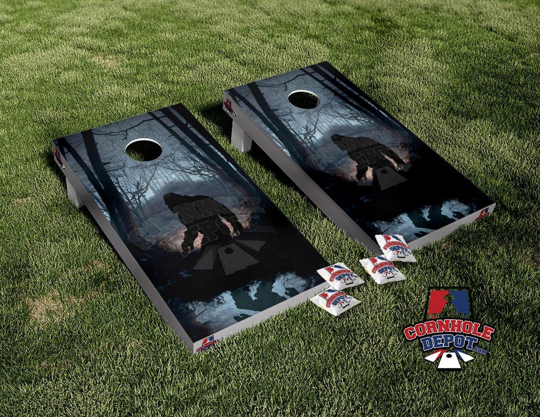 Bigfoot in the Woods Cornhole Board Vinyl Wrap Skins Laminated Sticker ...