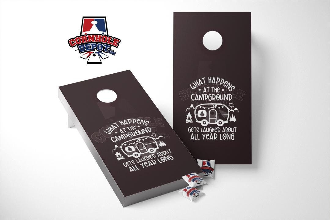 Camping Funny Saying Cornhole Board Vinyl Wrap Skins Laminated Sticker ...