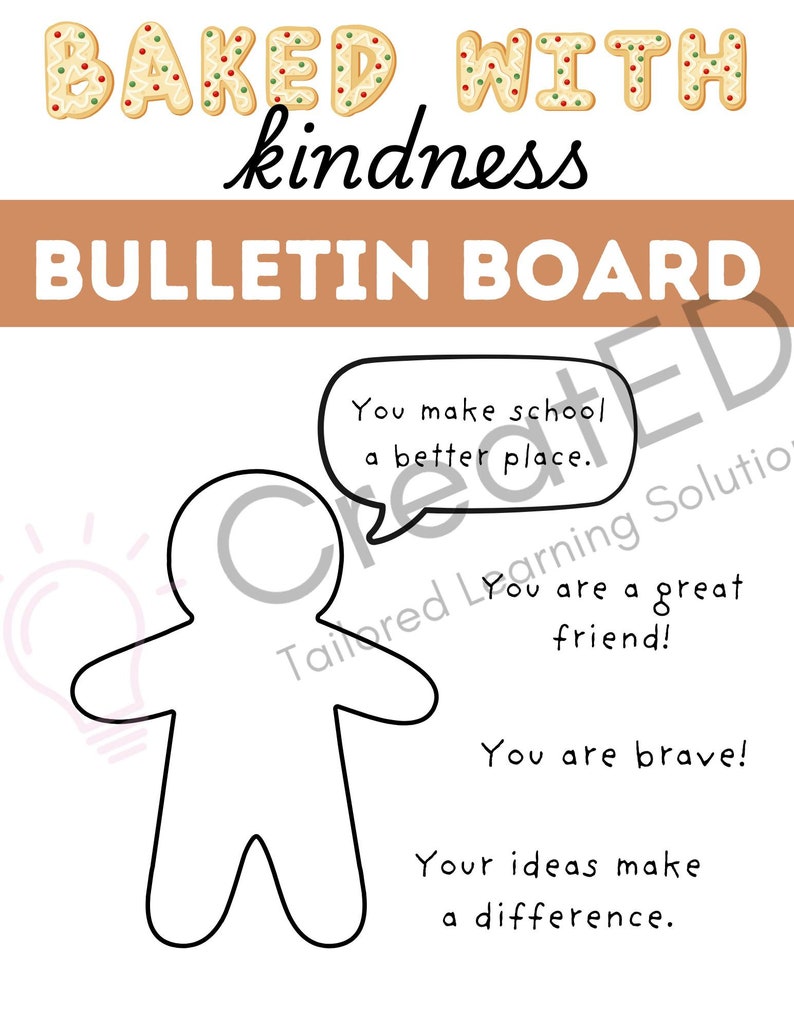 Gingerbread Kindness Bulletin Board - Etsy