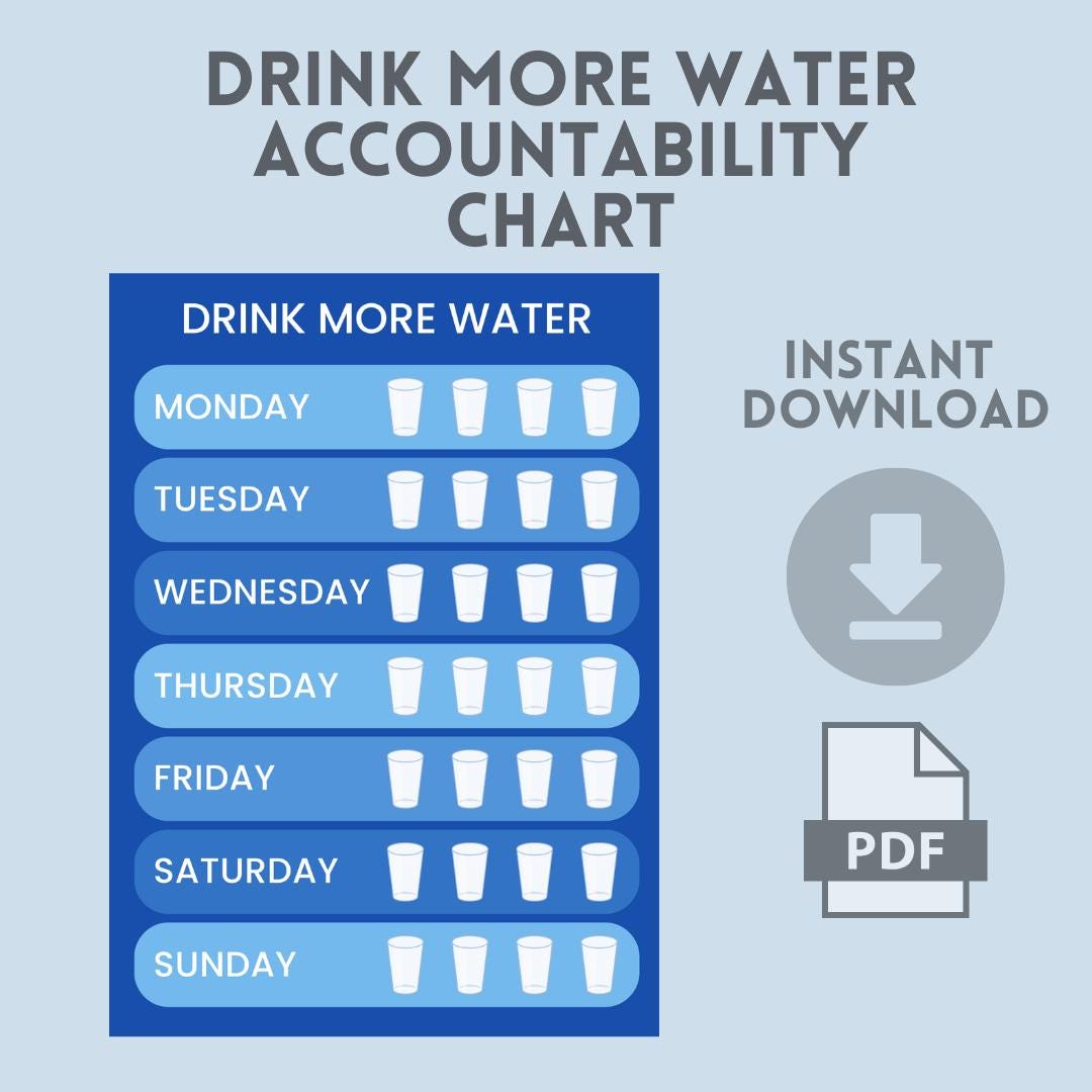 Drink More Water Accountability Chart - Etsy