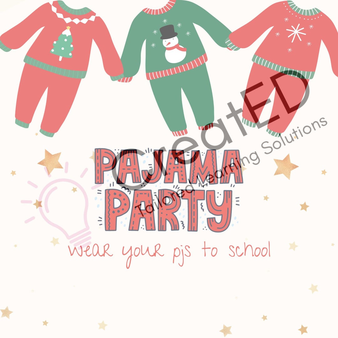School Pajama Party Printable - PDF - Digital Download - Etsy