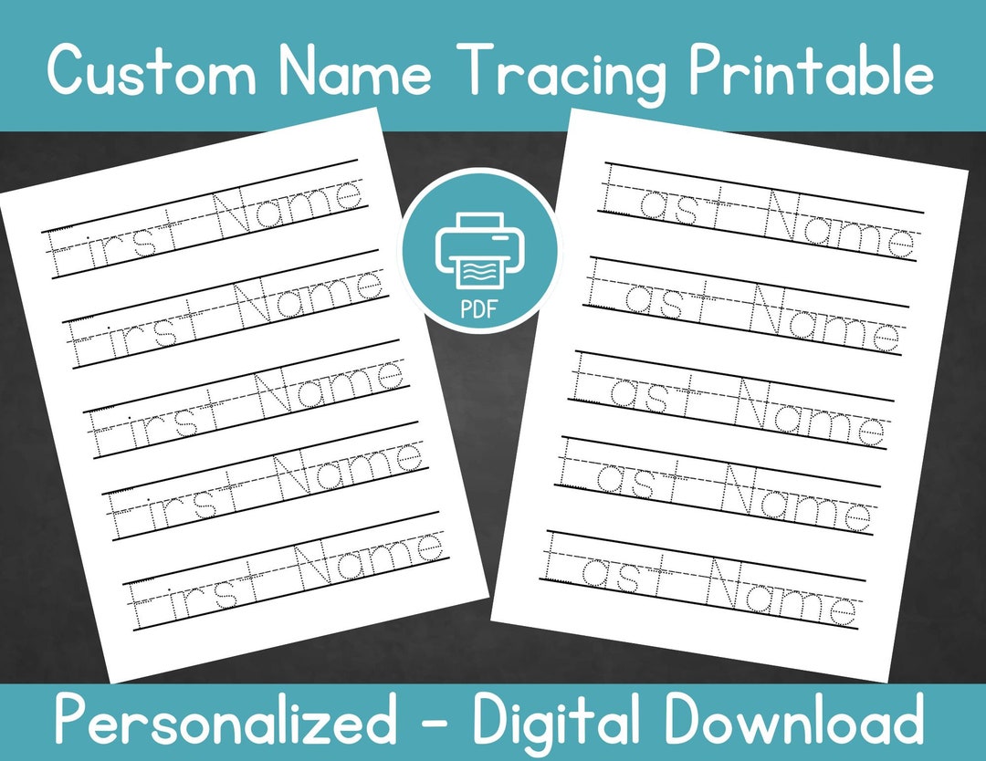 Custom Name Trace Printable - Etsy