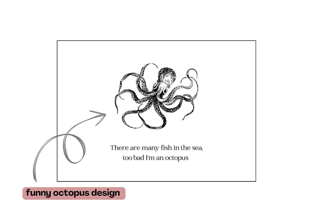 Octopus Wish Card Cute Design Many Fish in the Sea Special Friend - Etsy