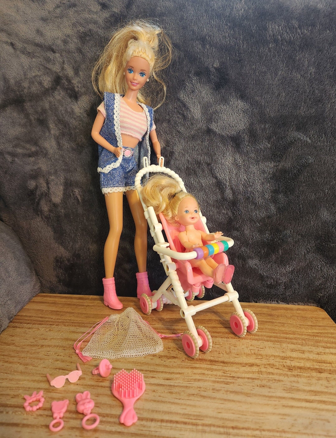 Barbie Strollin Fun Sister Kelly Doll Playset Vintage 90s Mattel Barbie ...