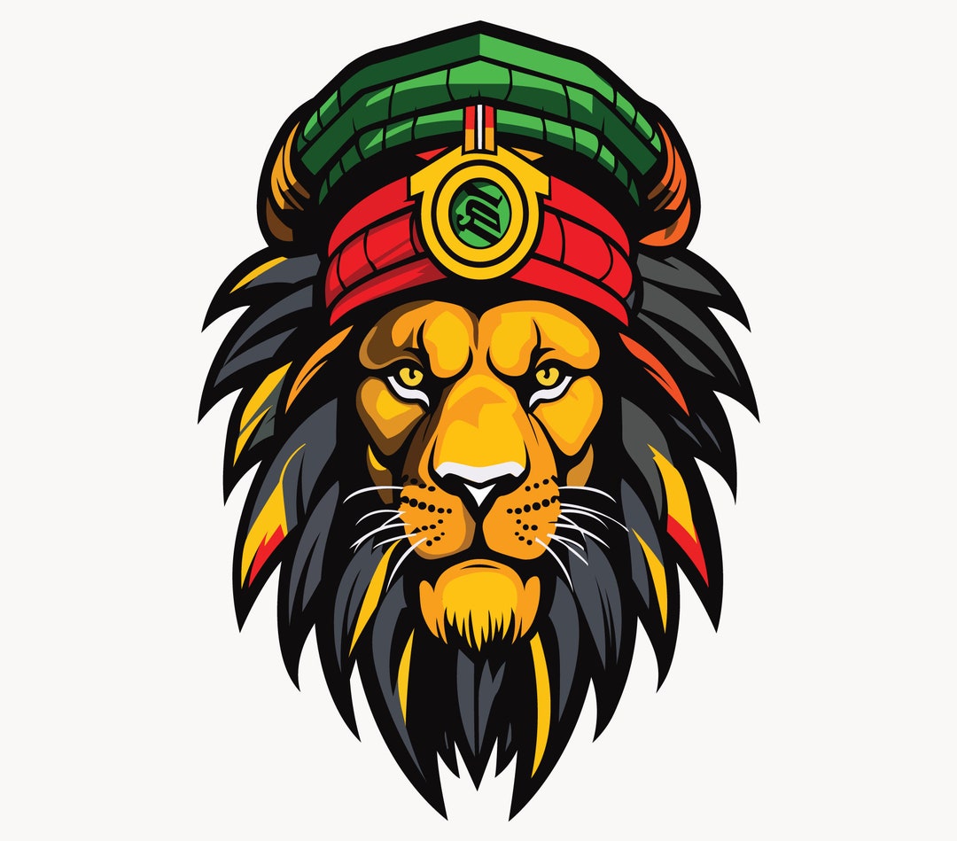 The Reggae King of the Jungle: Vector Graphics Mascot Logo - Etsy