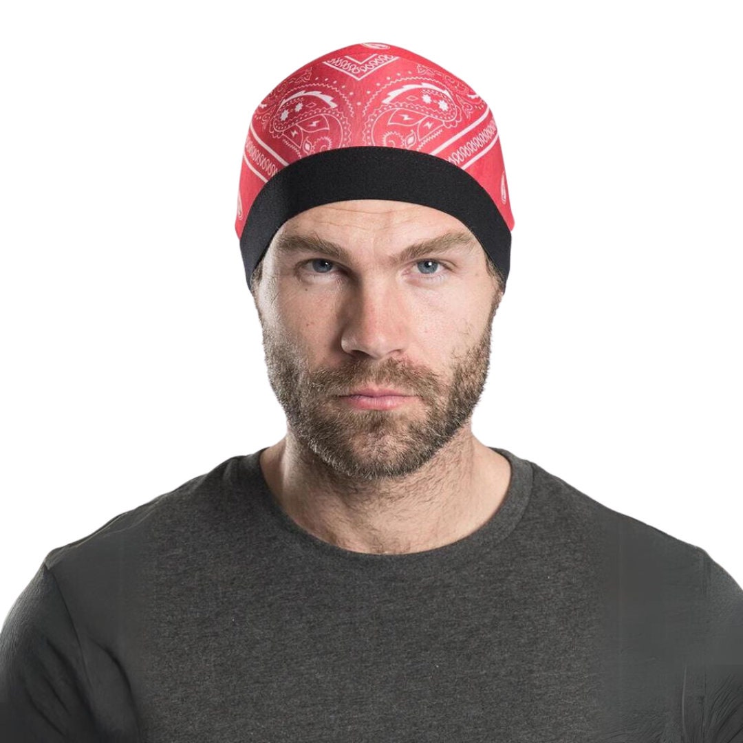 Red Paisley Skull Cap Full Head Wrap | Hi-tech Soaker Fabric ...