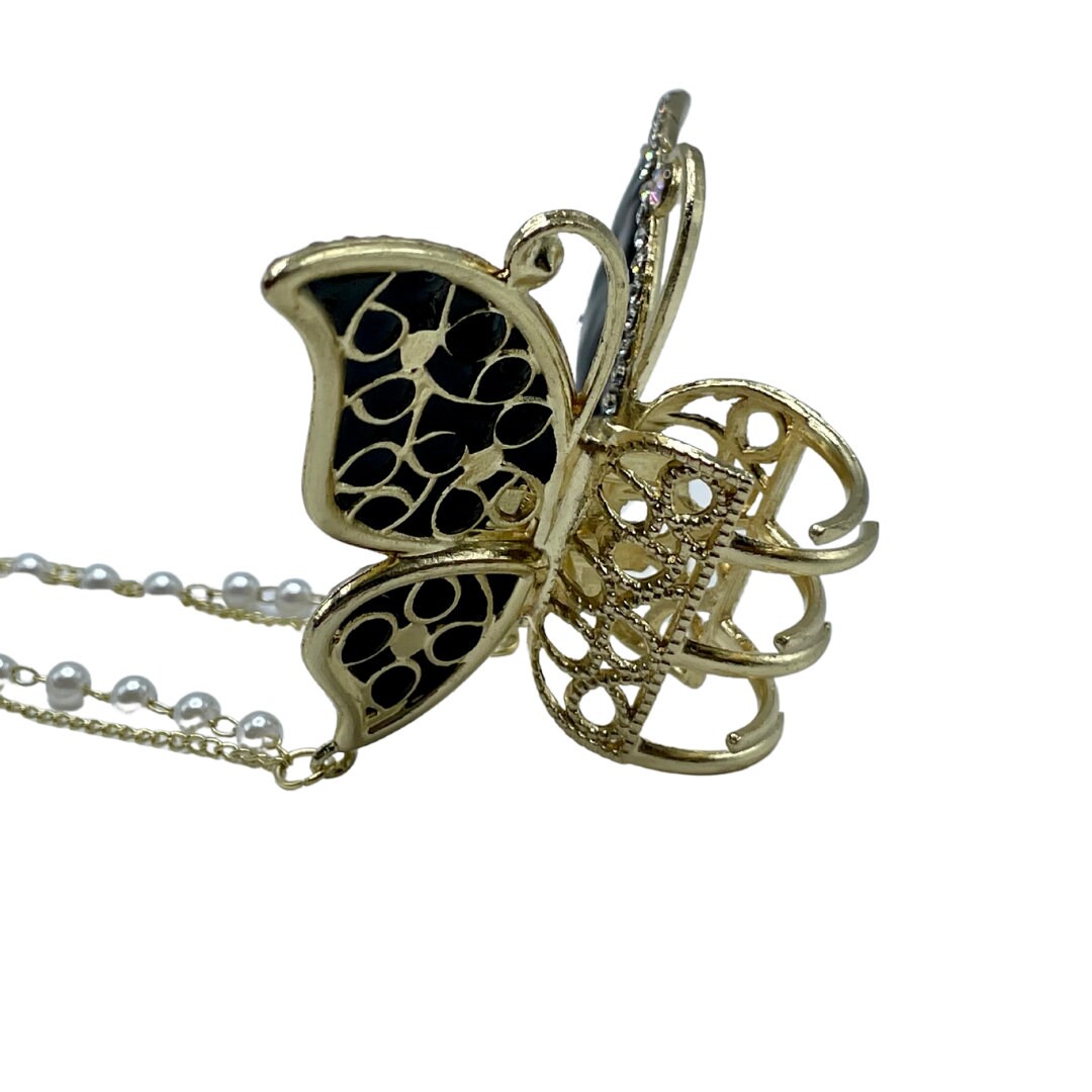 1 Bling Butterfly Jaw Clip Bling Gold Black Butterfly 2 X 1.5, 6 ...