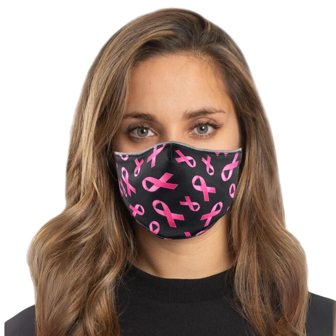Pink Ribbon Face Face Mask Set | Mask With Replaceable 5 Layer PM2.5 ...