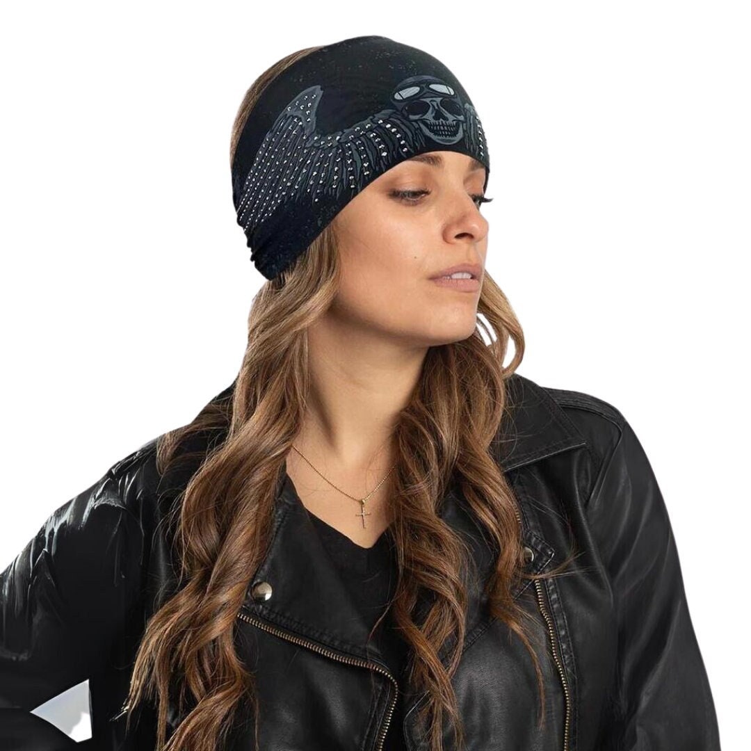 MC Helmet Skull With Gems Soaker Series EZ Bandz | Biker Headband ...