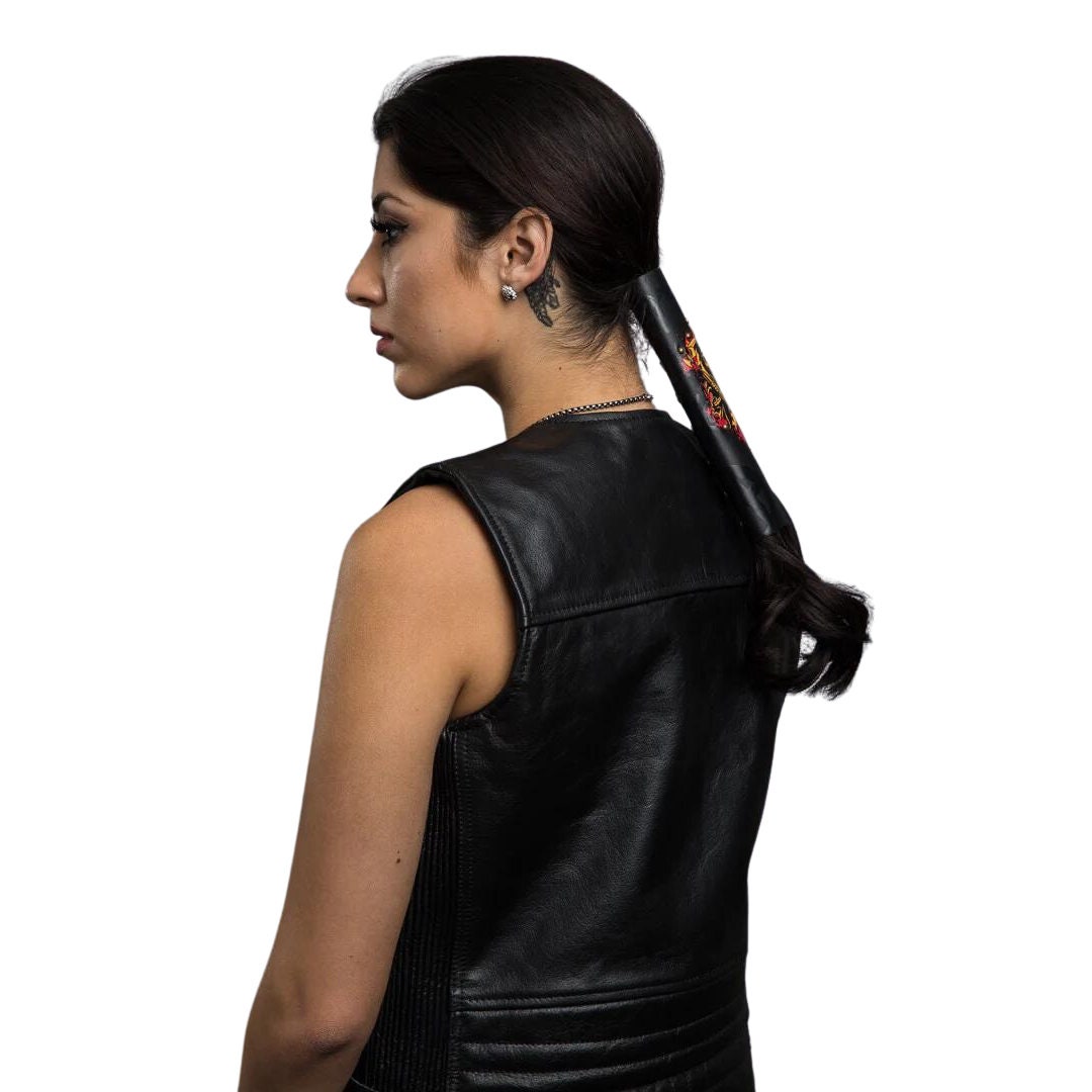 8" Reaper W/copper Studs | Biker Ponytail Hair Glove | No Slip Ponytail ...