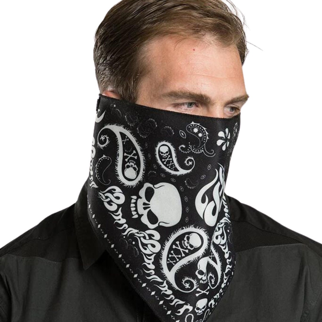 Face Mask Bandana | Flaming Skull Madness | High Quality Comfortable ...