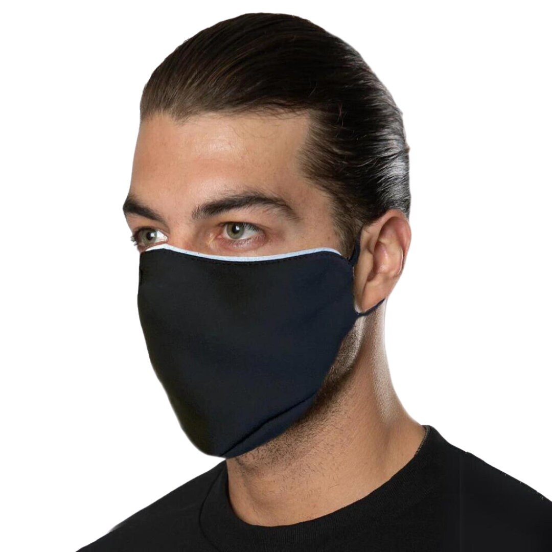 Solid Black Face Face Mask Set | Mask With Replaceable 5 Layer PM2.5 ...