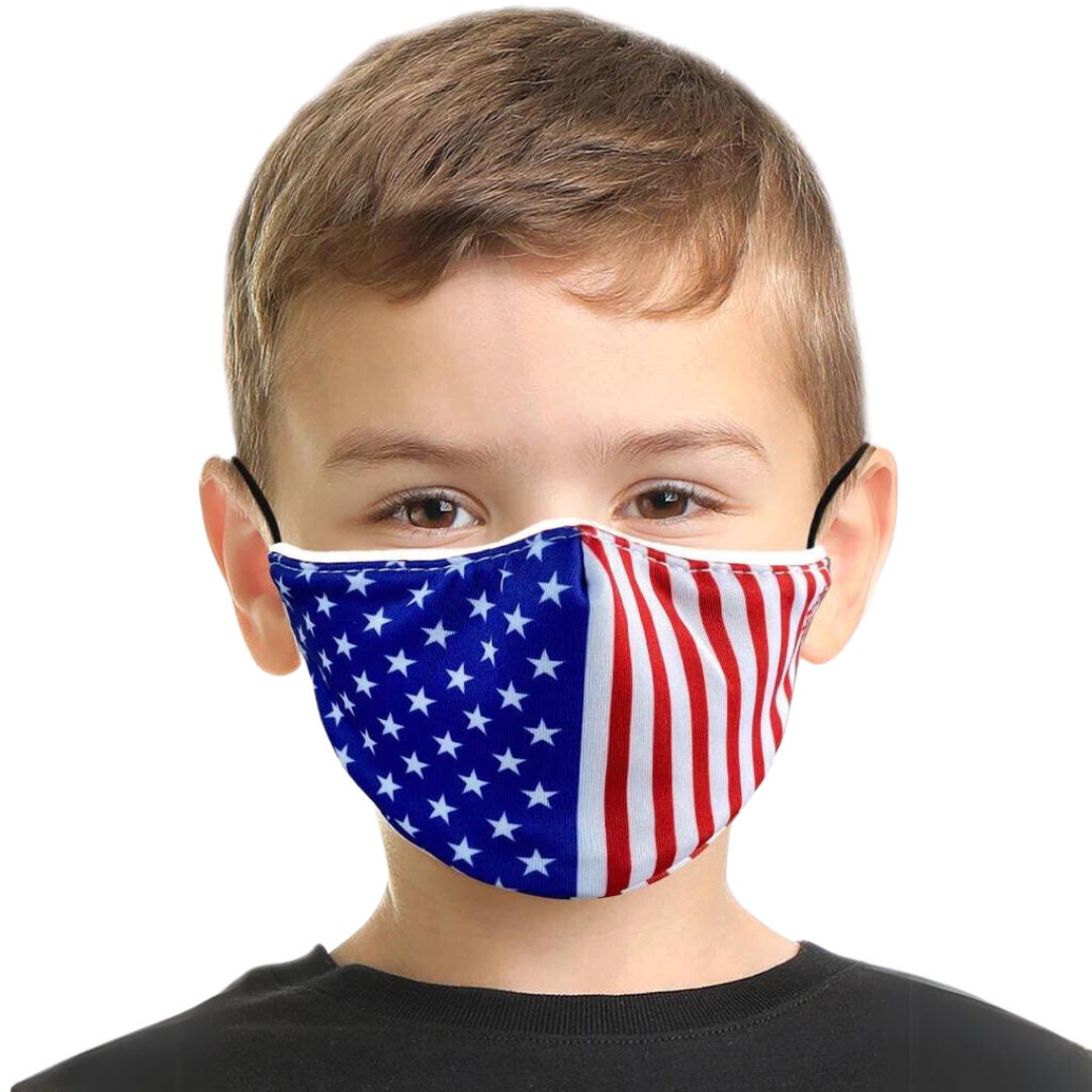 USA Flag Face Face Mask Set | Mask With Replaceable 5 Layer PM2.5 ...