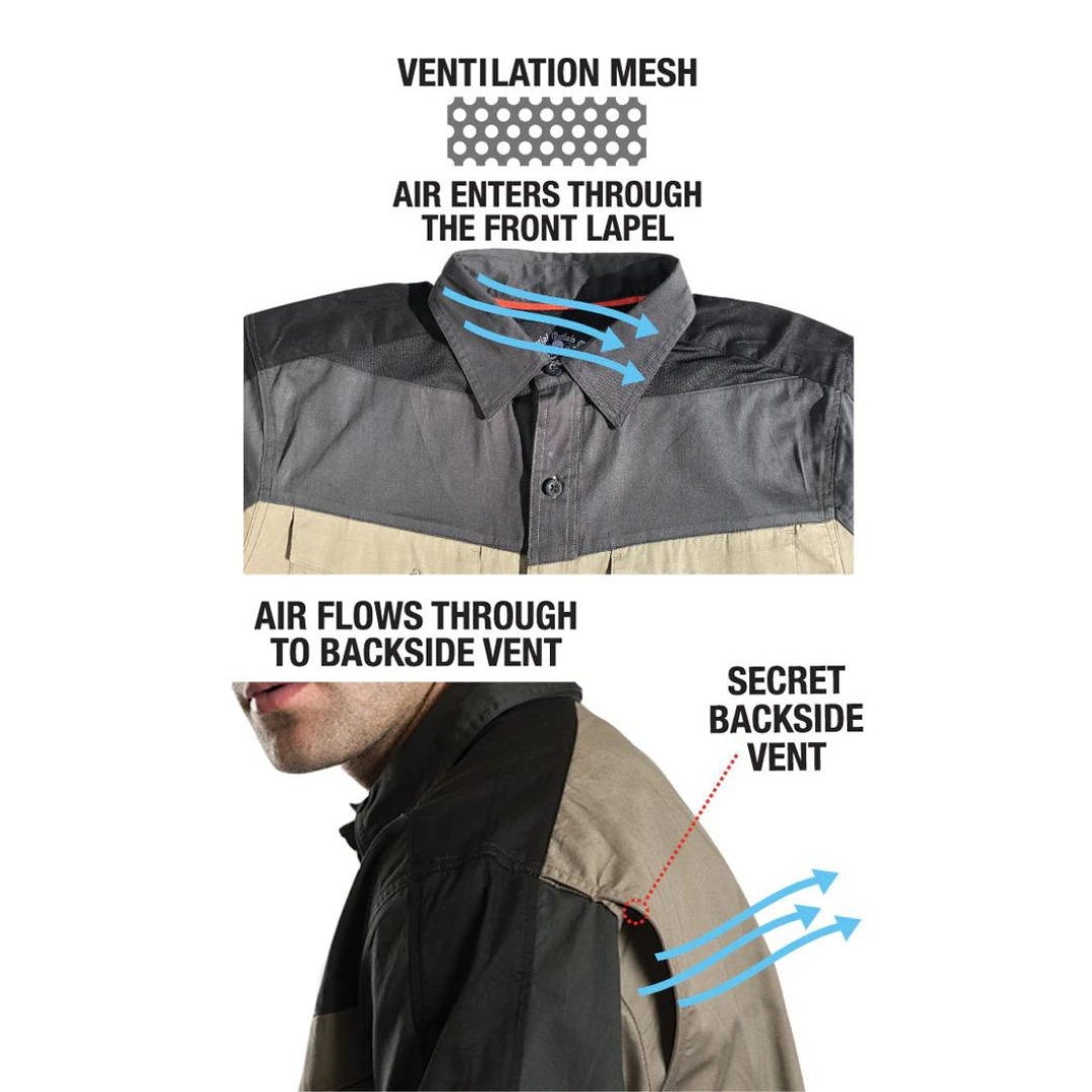 Plain Back Mechanics Shirt | No Graphic | Ventilation Mesh | Industrial ...