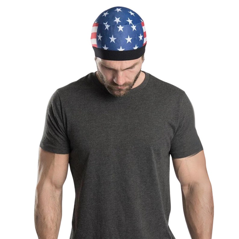 American Flag Skull Cap Full Head Wrap | Hi-tech Soaker Fabric ...