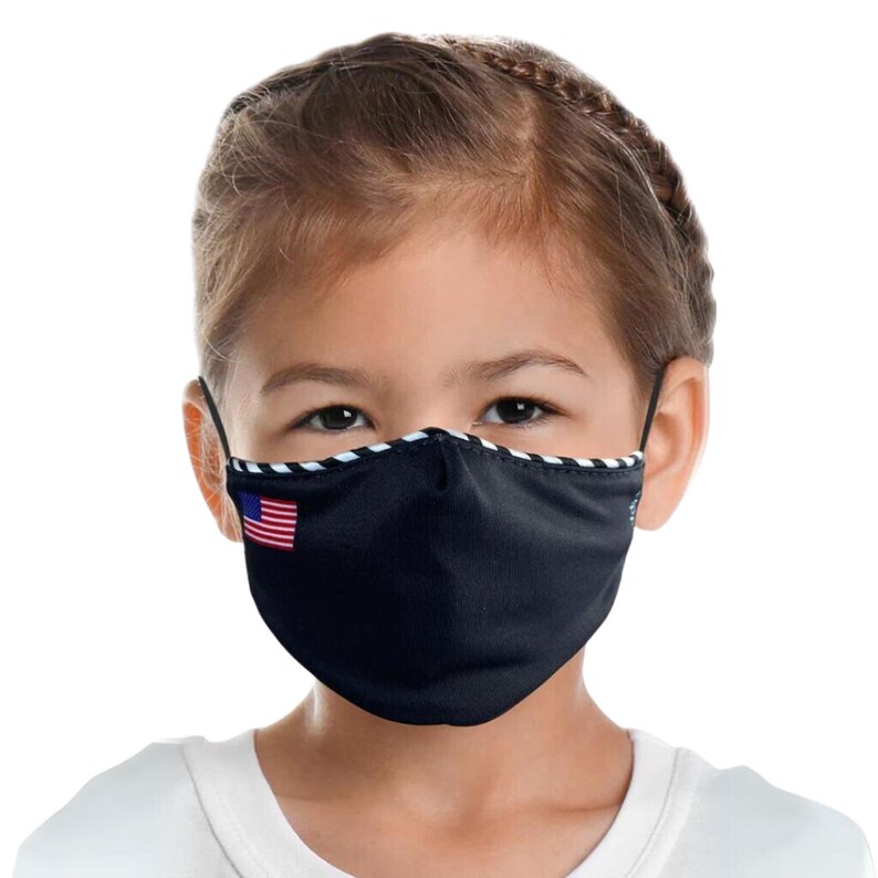USA Flag Kids Face Face Mask Set | Mask With Replaceable 5 Layer PM2.5 Filter | Anti-fog Nose ...