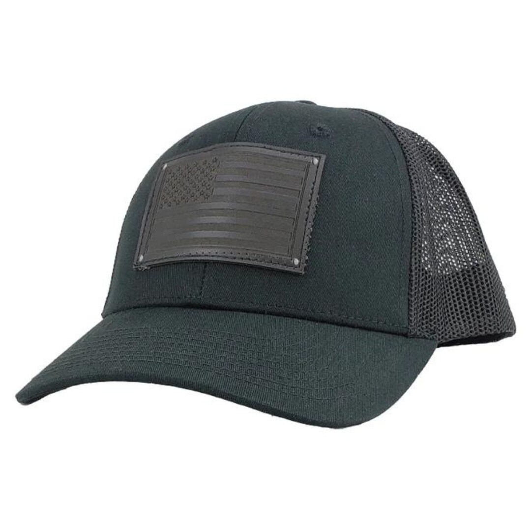 American Flag Black Leather Patch Hat 3x2 Inch Patch - Etsy