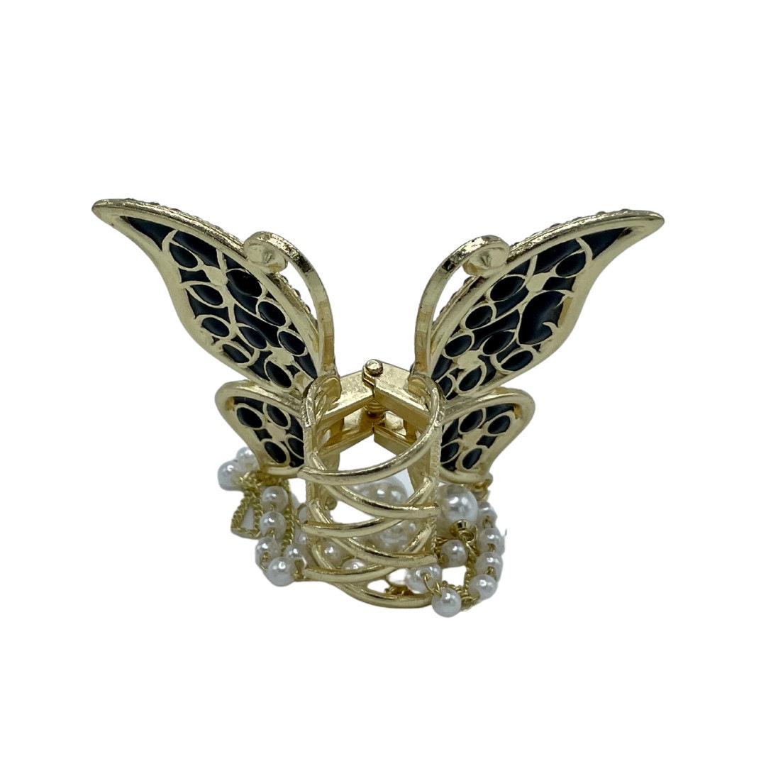 1" Bling Butterfly Jaw Clip Bling Gold Blue Butterfly 2" X 1.5" , 6 ...