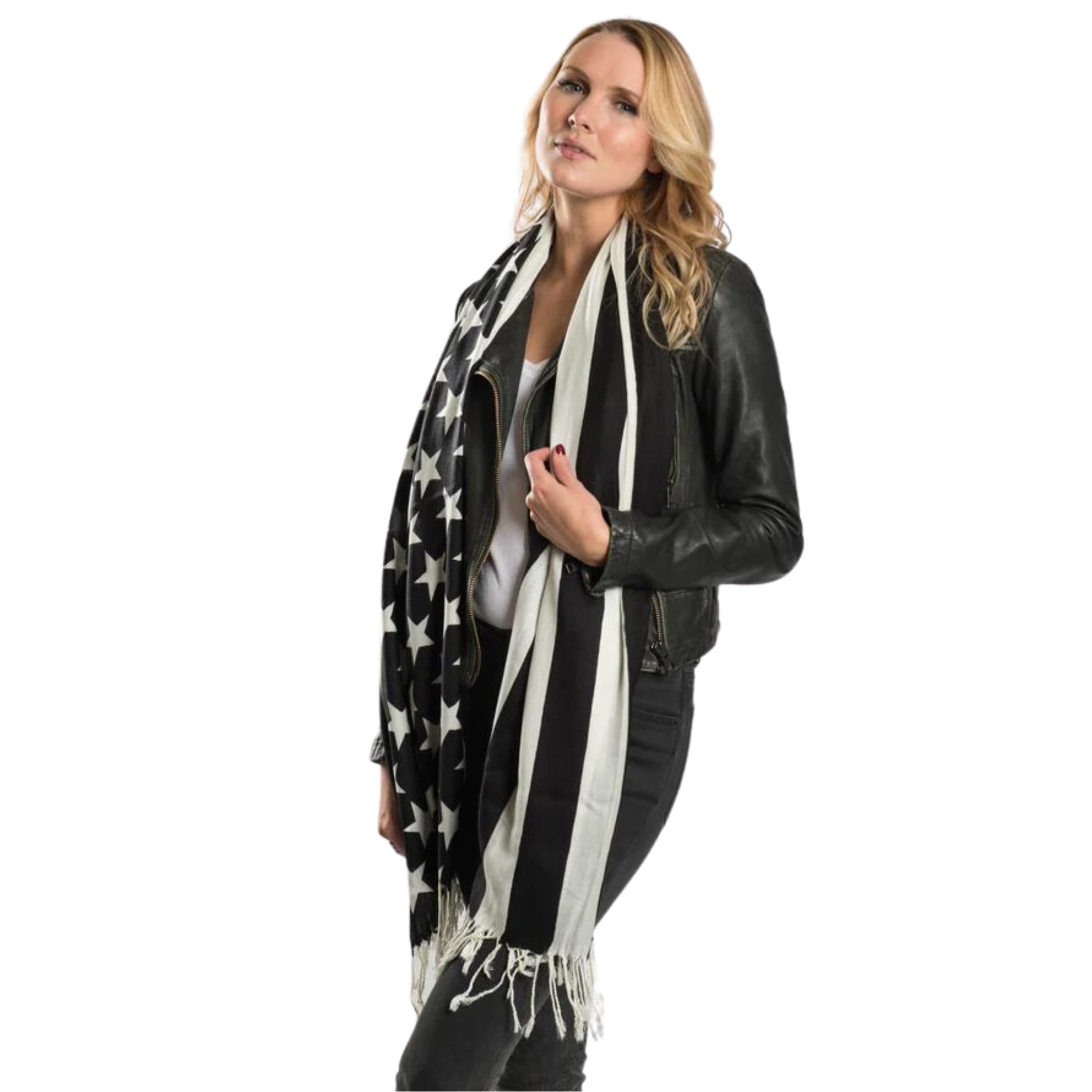Black and White American Flag Scarf Stars and Stripes Long Scarf ...