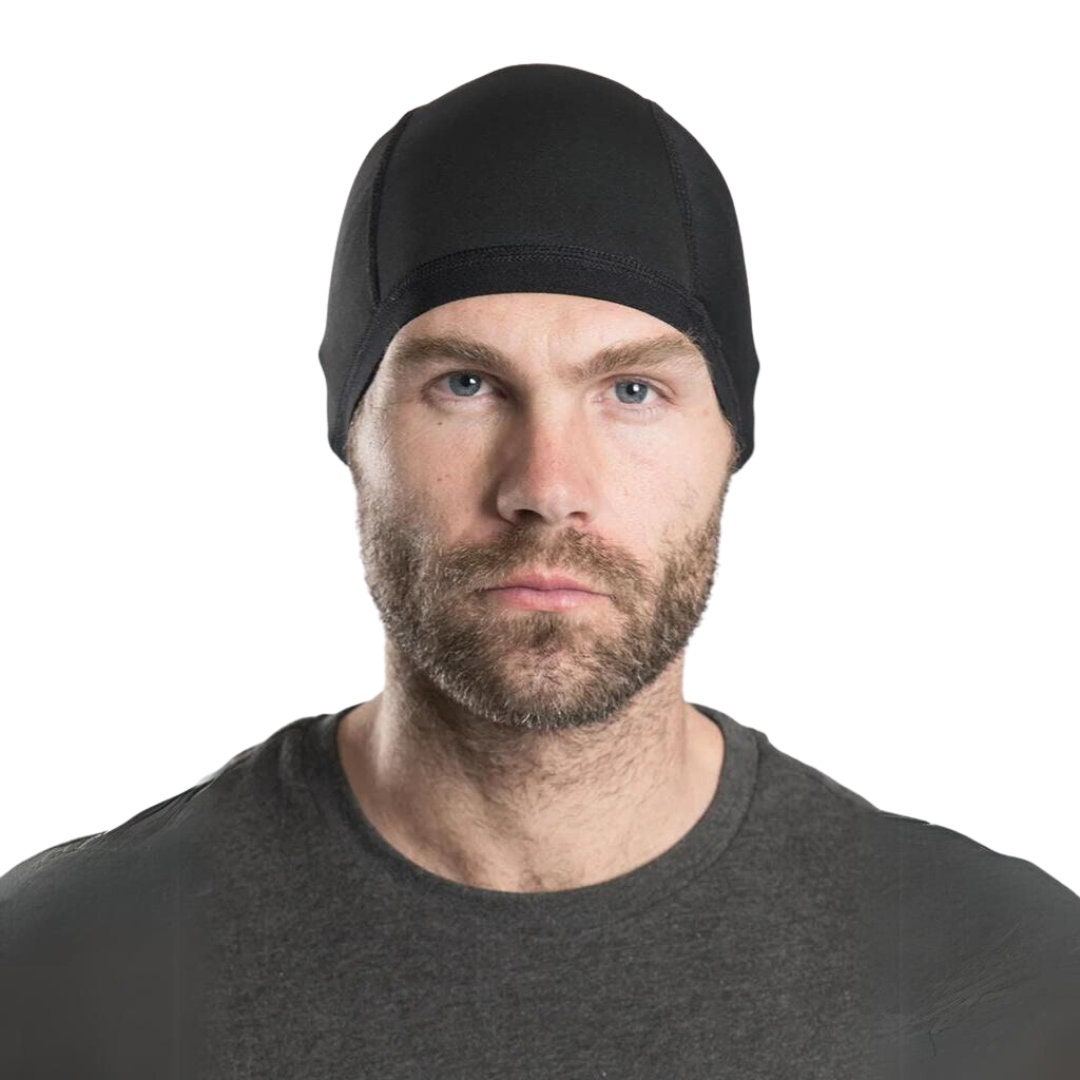 Solid Black Skull Cap Full Head Wrap | Heat Retaining Fabric ...