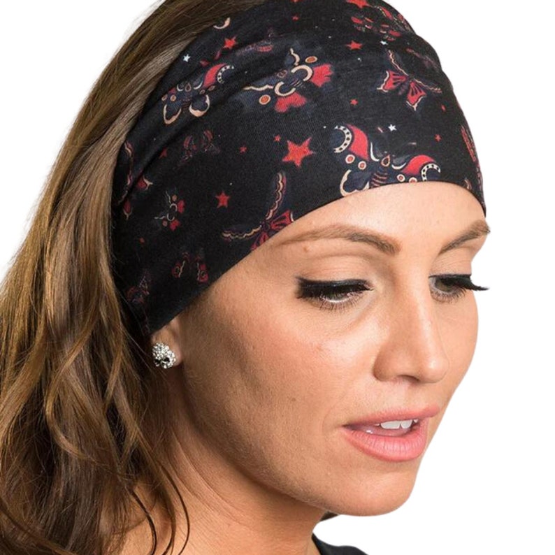 Starry Night Women's Motorcycle Headband Athletic Headband Elastic ...
