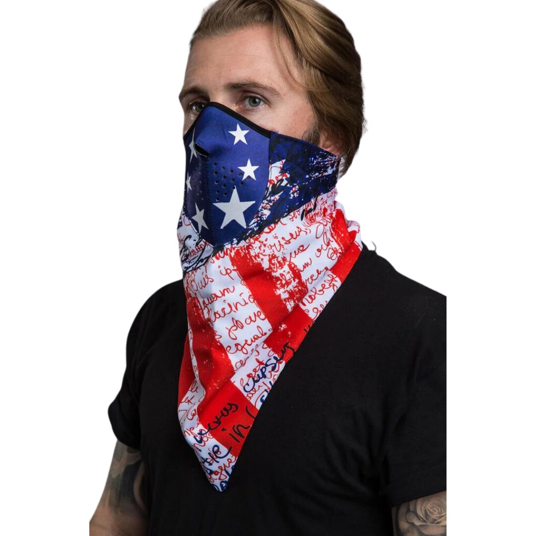 Face Mask Bandana | Vintage American Bandana Mask | Neoprene Mouth ...