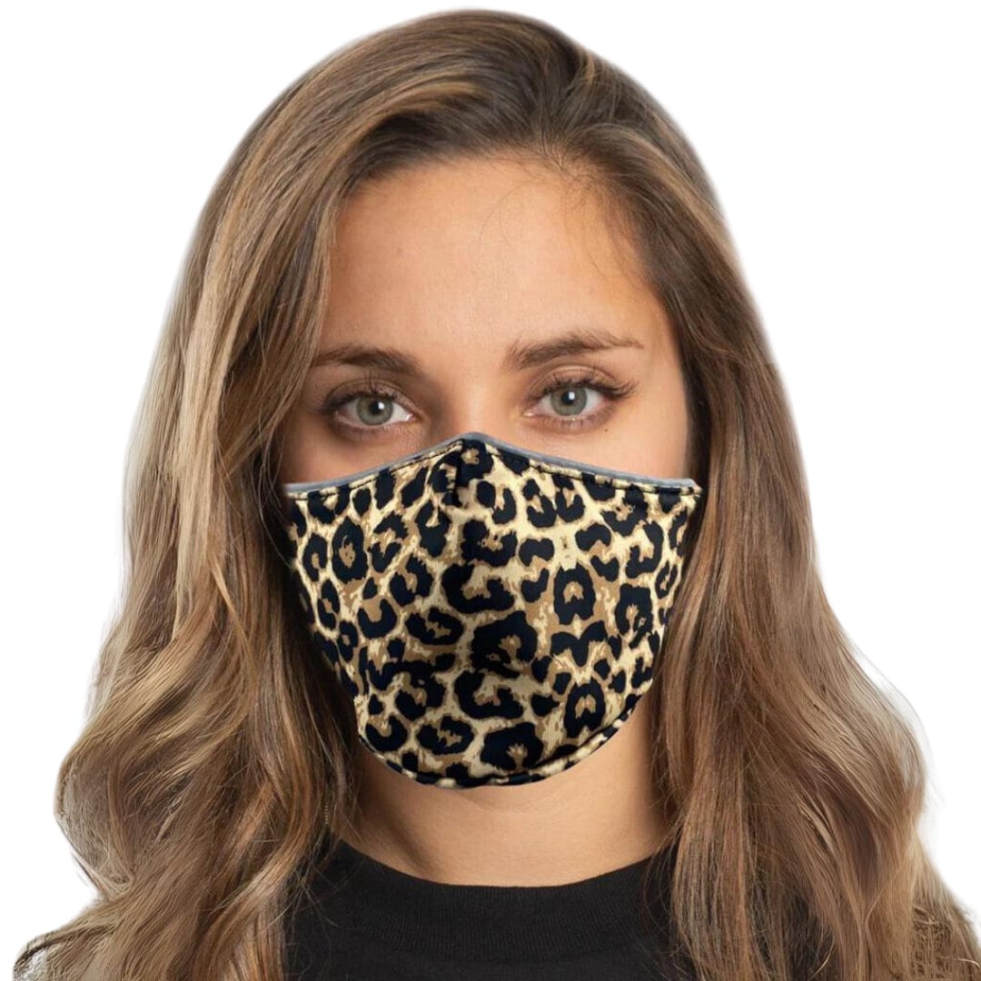 Leopard Print Face Face Mask Set | Mask With Replaceable 5 Layer PM2.5 ...