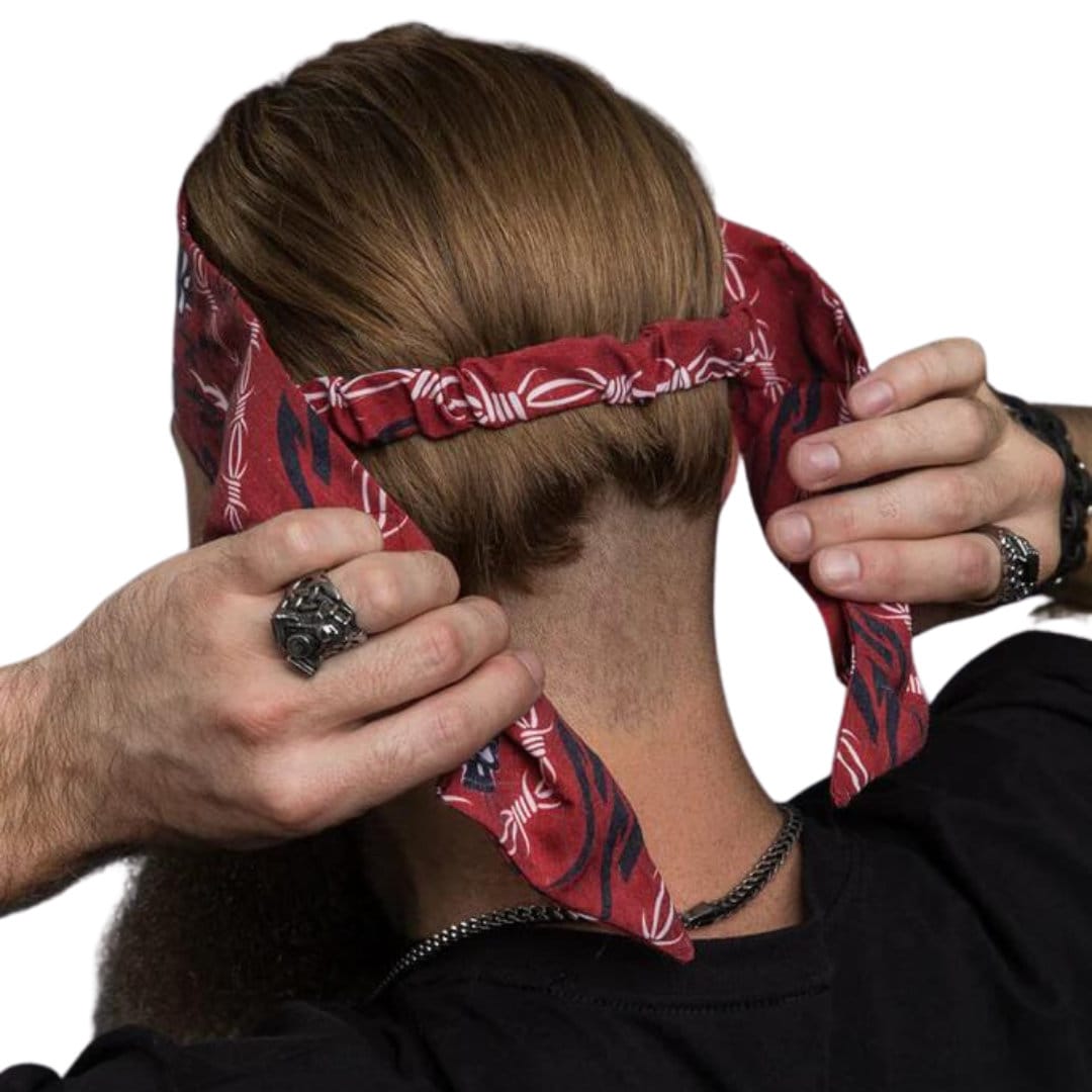 Tribal Skulls Ribbon Men's Motorcycle Headband | Biker Presewn Bandana ...