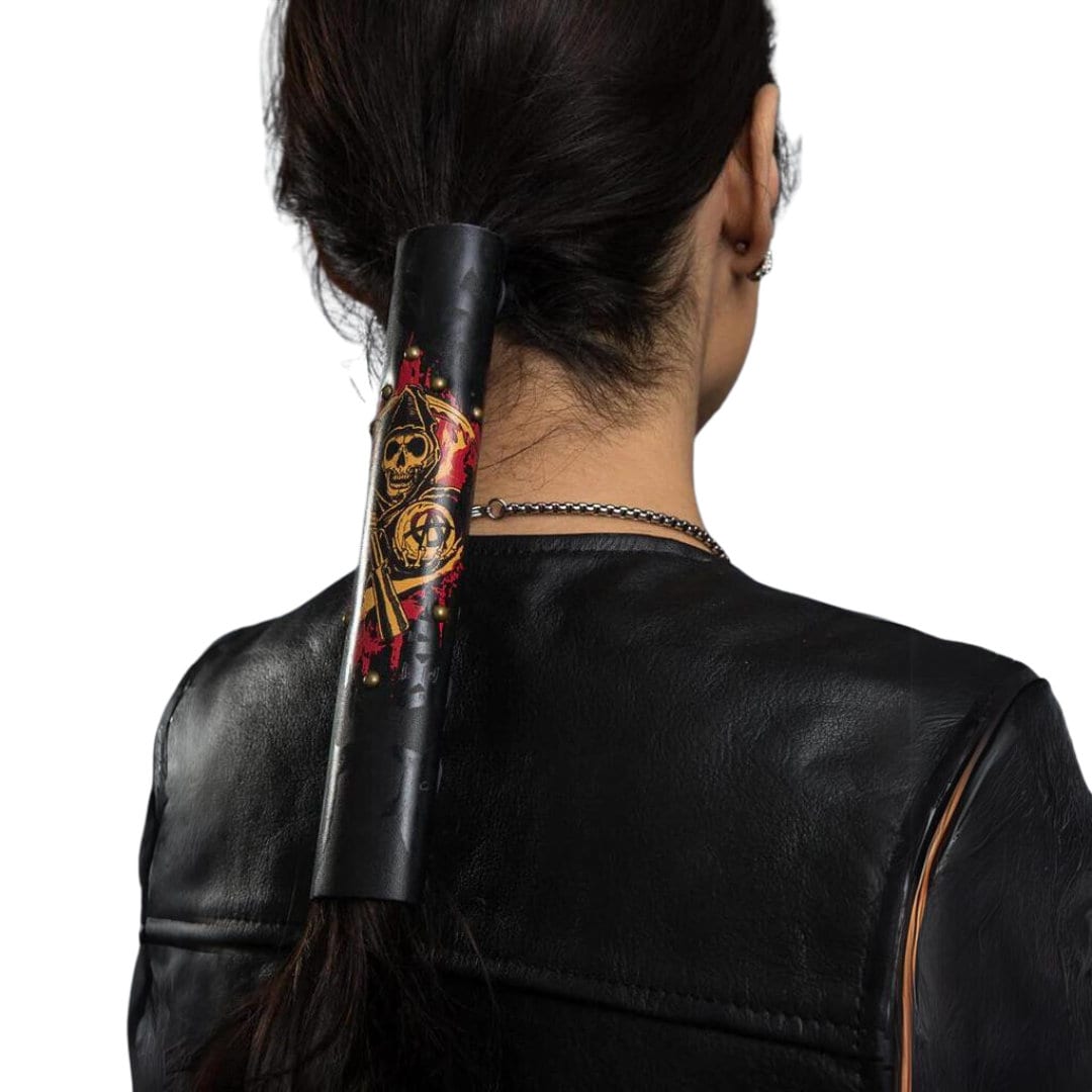 8" Reaper W/copper Studs | Biker Ponytail Hair Glove | No Slip Ponytail ...