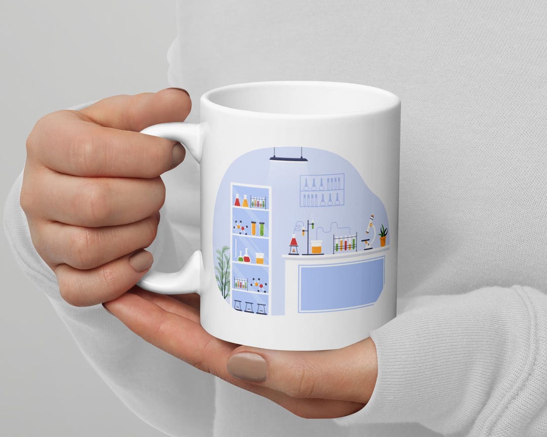 Lab-tested, Scientist-approved Mug – Pastel Blue Science Lab Scene ...