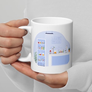 Lab-tested, Scientist-approved Mug – Pastel Blue Science Lab Scene ...