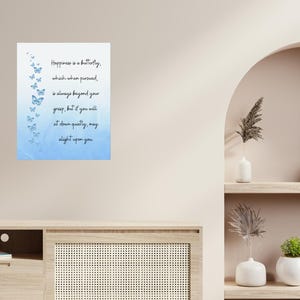 Happiness is a Butterfly – Inspirational Quote Print | Playful Gradient ...