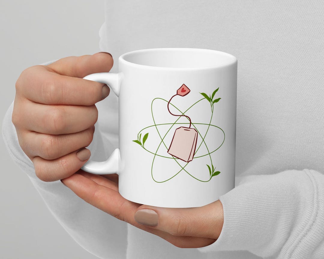 Tea Atom Mug – Heartwarming Pink & Green Science-inspired Design ...