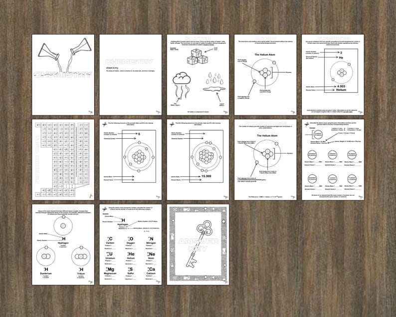 CHEMISTRY Color and Learn Workbook Interactive Science Activity Book ...