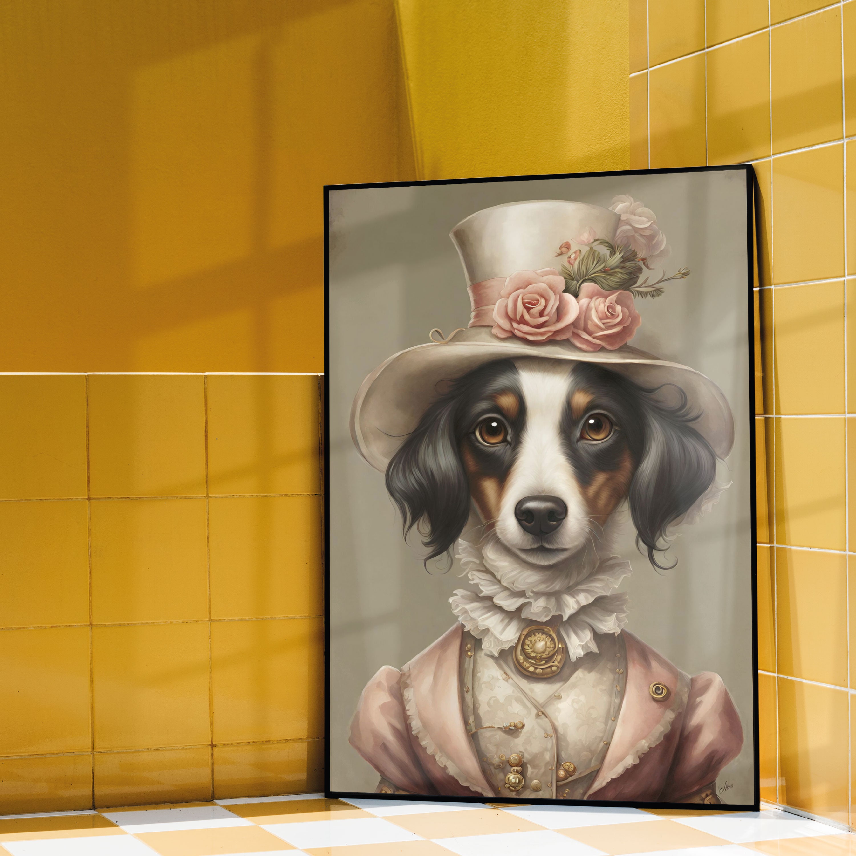 Digital Lady Dog Portrait, Royal Pet Painting, Renaissance Animal ...