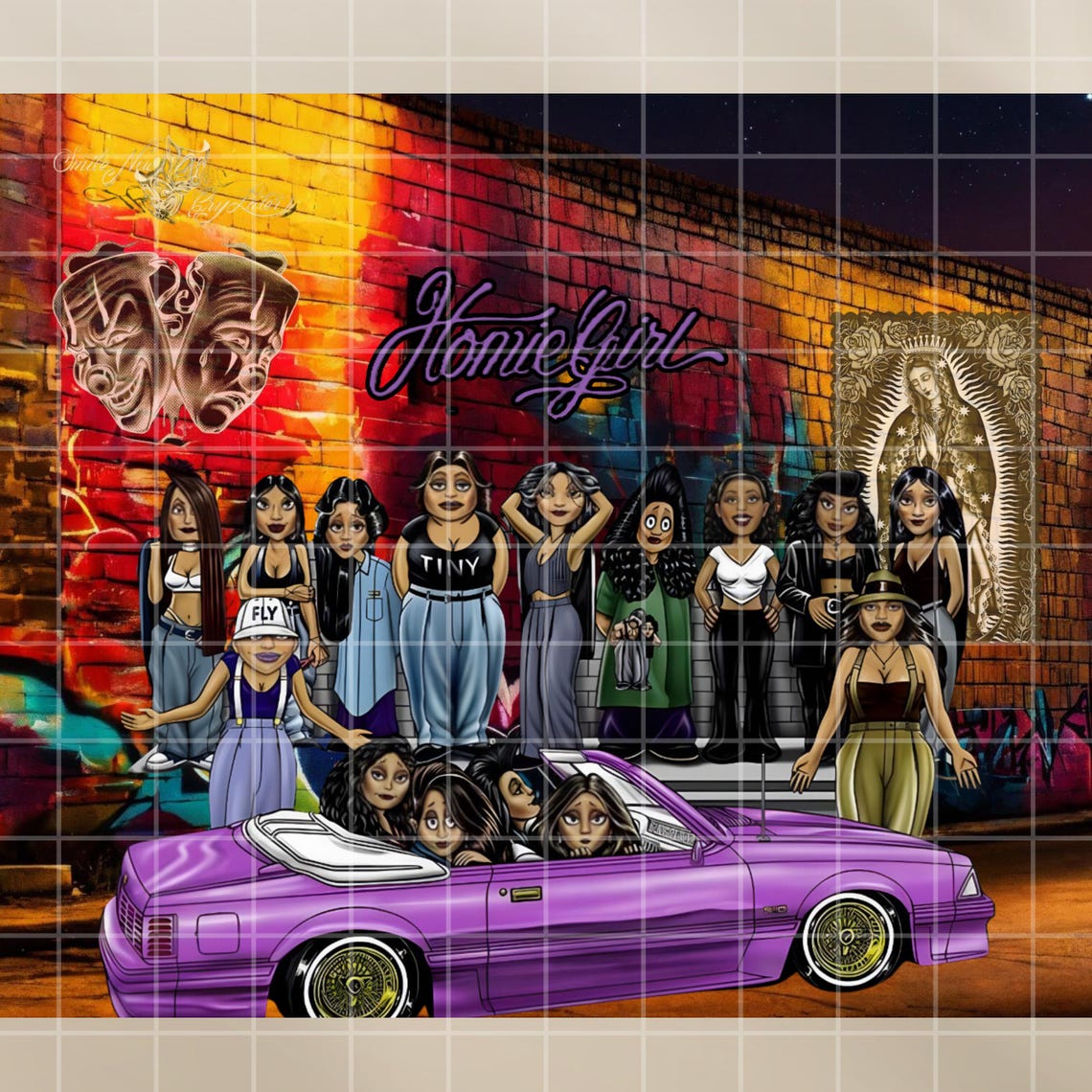 Vatos Locos 20oz Skinny Tumbler Wrap | Homie Girl PNG Sublimation ...