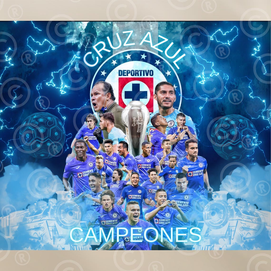 Cruz Azul 20oz Skinny Tumbler Wrap | Mexican Soccer Team PNG Instant ...