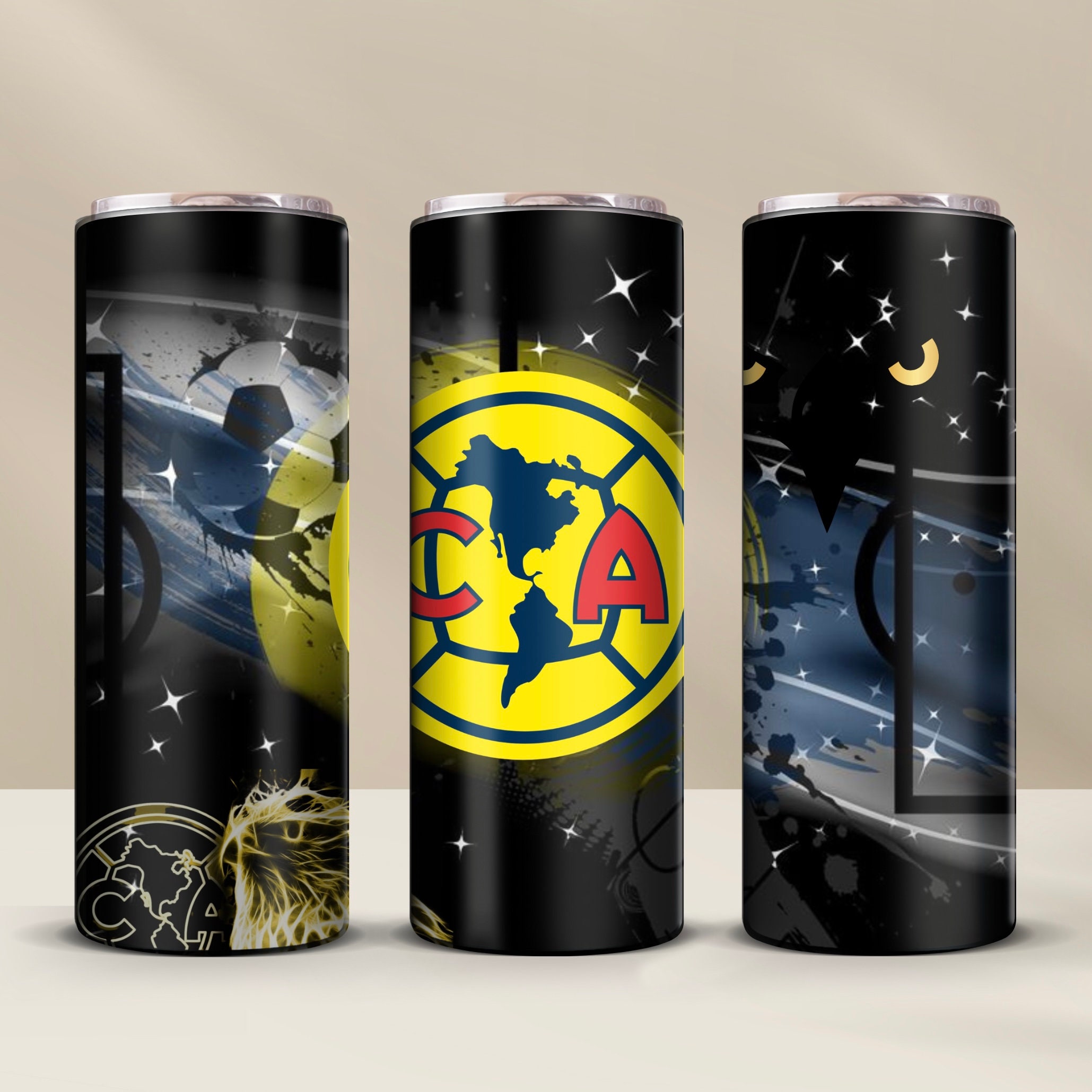 Club America 20oz Skinny Tumbler Wrap | America Soccer Team PNG ...