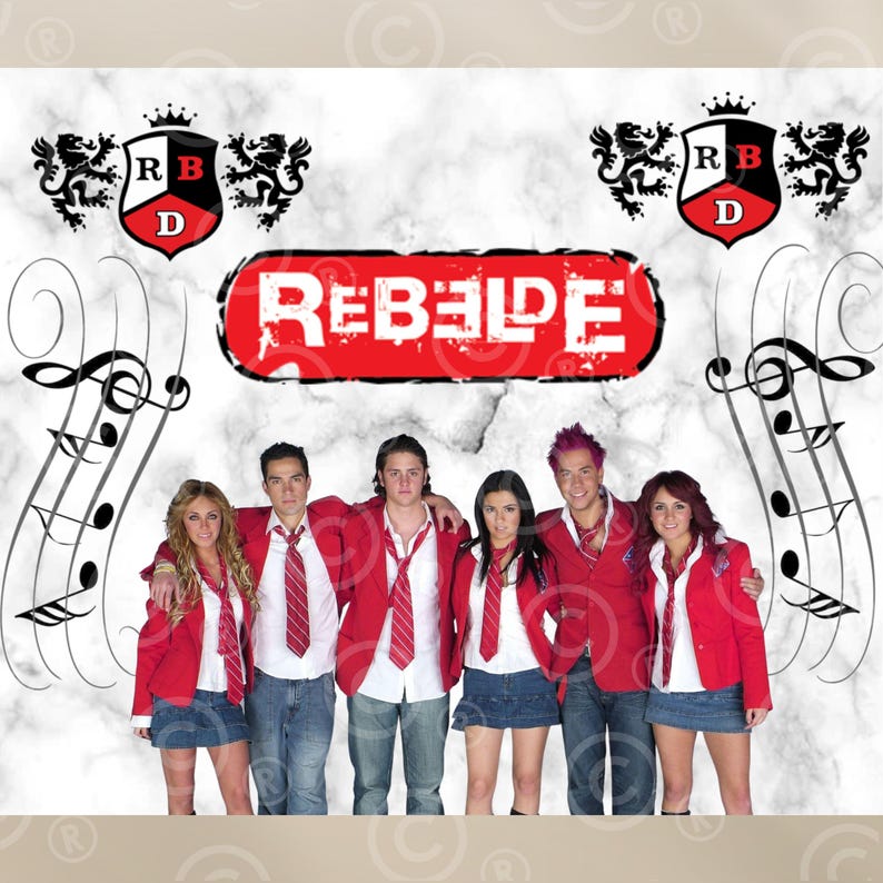 Rebelde 20oz Skinny Tumbler Wrap | RBD Sublimation PNG Digital File ...