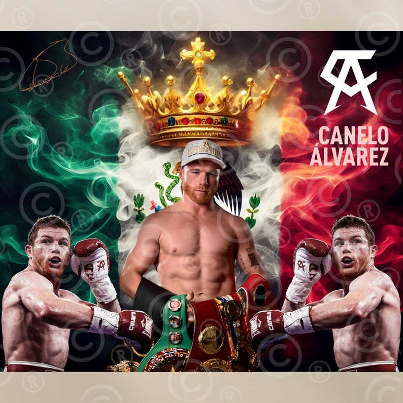 Canelo Alvarez 20oz Skinny Tumbler Wrap | Boxing Champion Mexican Flag ...