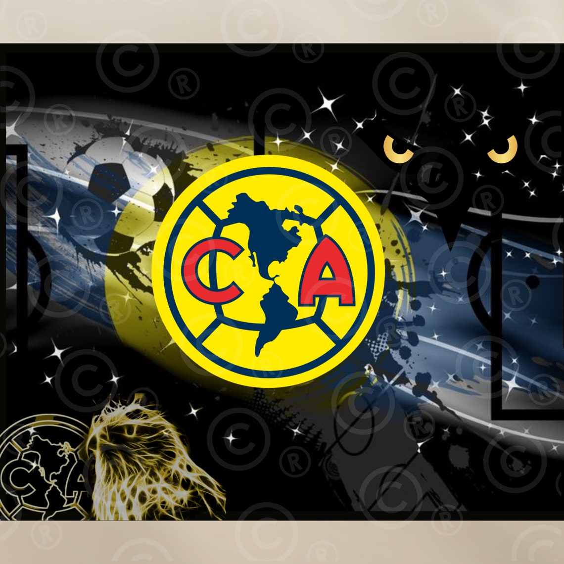 Club America 20oz Skinny Tumbler Wrap | America Soccer Team PNG ...