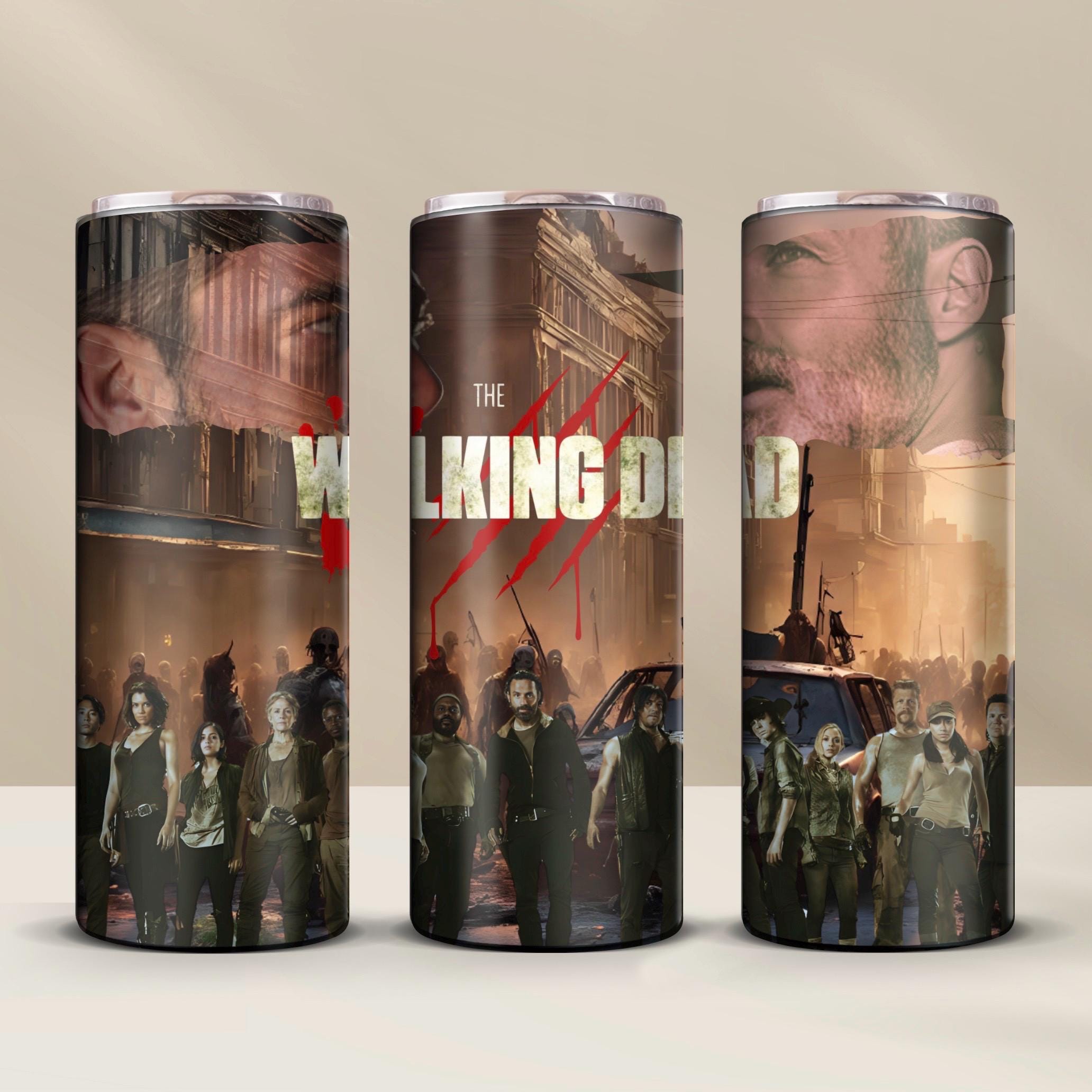 The Walking Dead Skinny Tumbler Wrap | Negan Rick Dixon PNG Sublimation ...