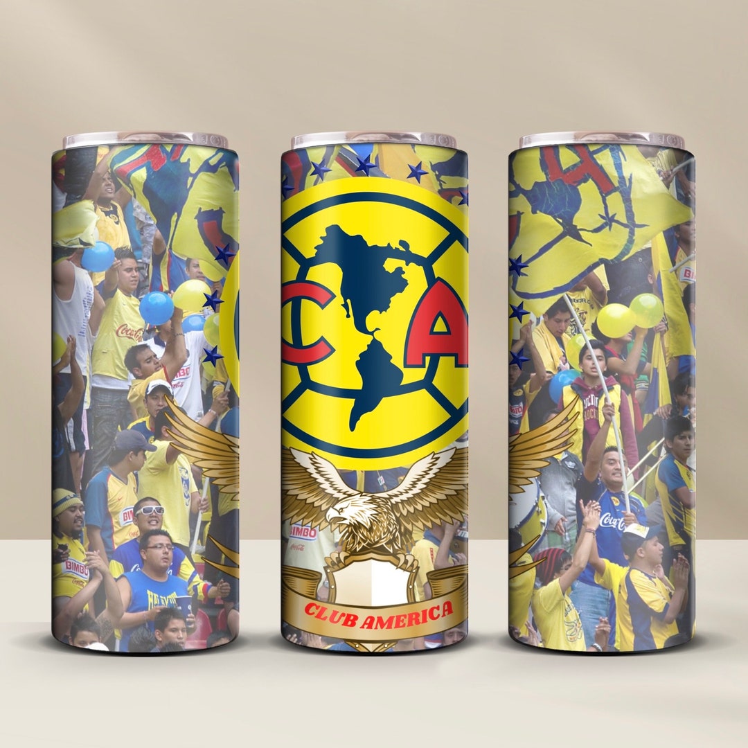 Club America 20oz Skinny Tumbler Wrap | America Soccer Team PNG Instant ...