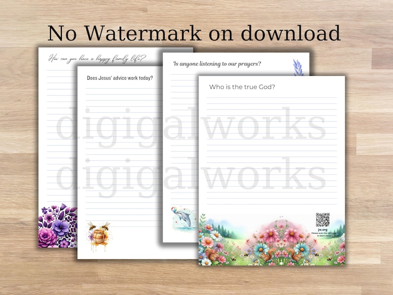 JW New Tracts, 9 Letter Writing Stationery, 3 Pdf Files, US Letter ...