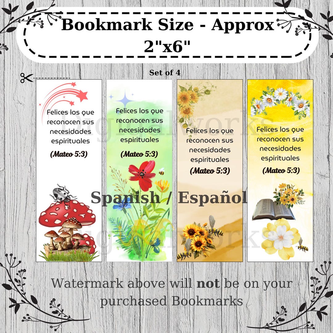 JW Spanish Bookmark Year Text 2026, Mateo 5:3, Digital Download ...