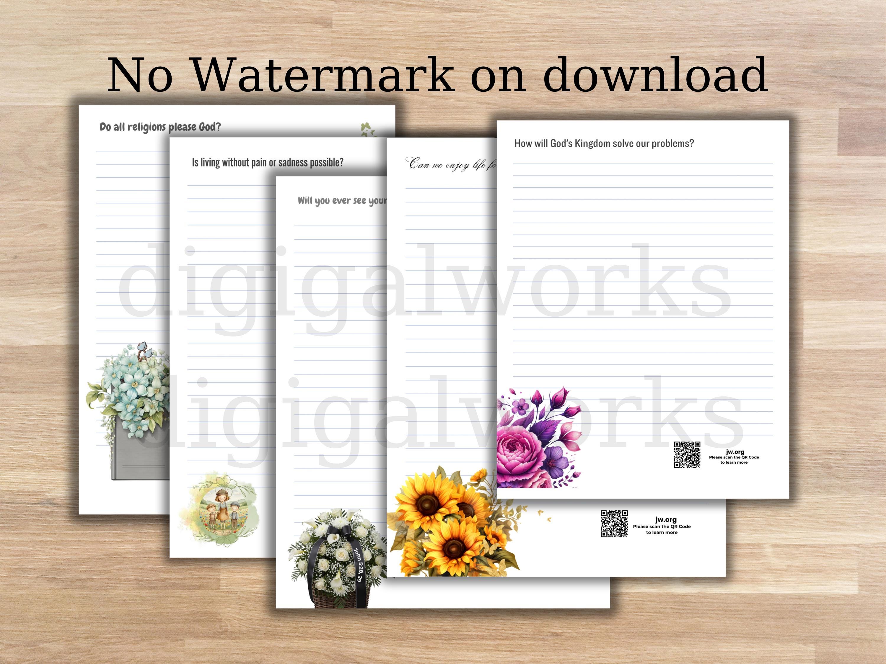 JW New Tracts, 9 Letter Writing Stationery, 3 Pdf Files, US Letter ...