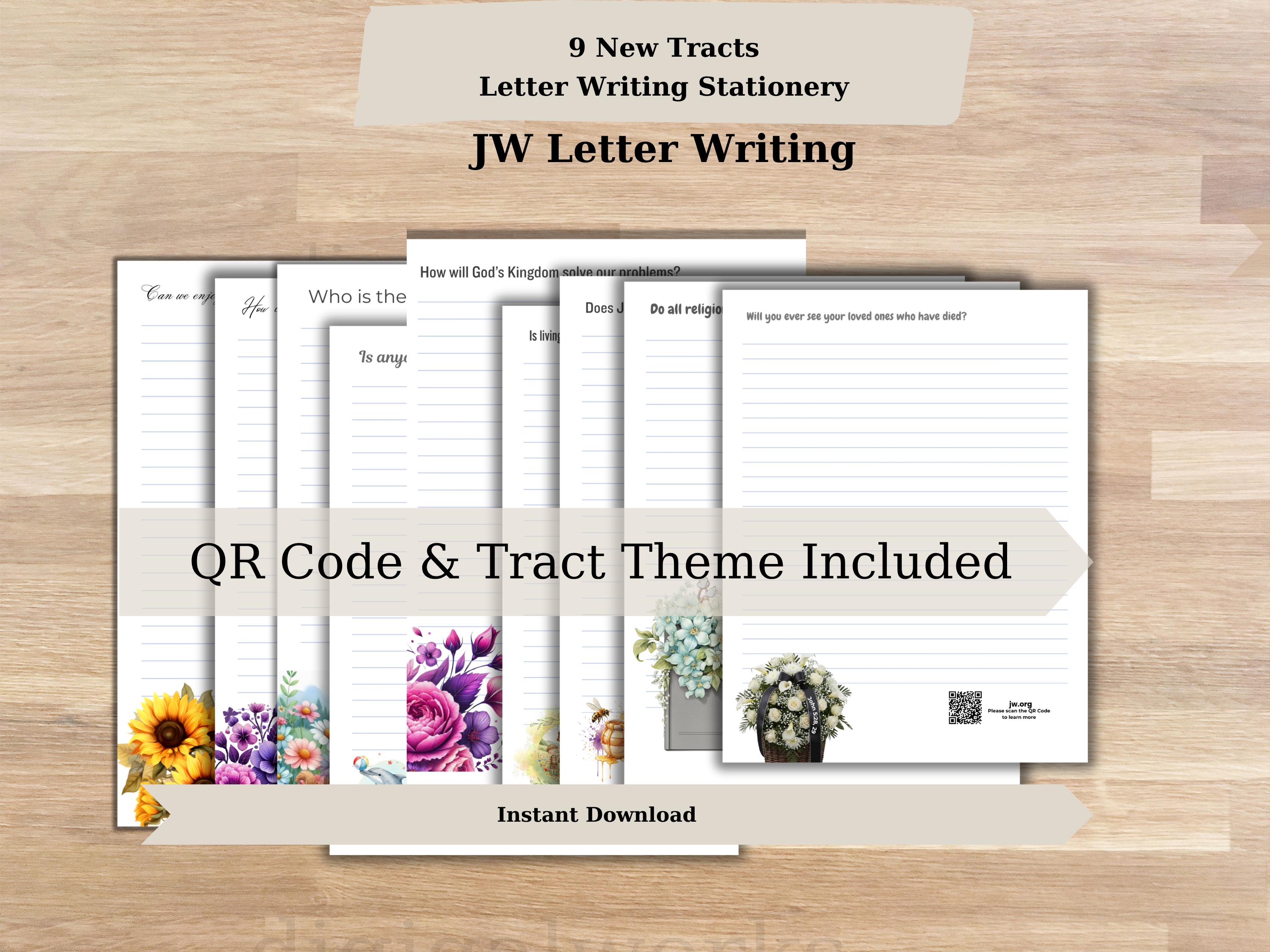 JW New Tracts, 9 Letter Writing Stationery, 3 Pdf Files, US Letter ...